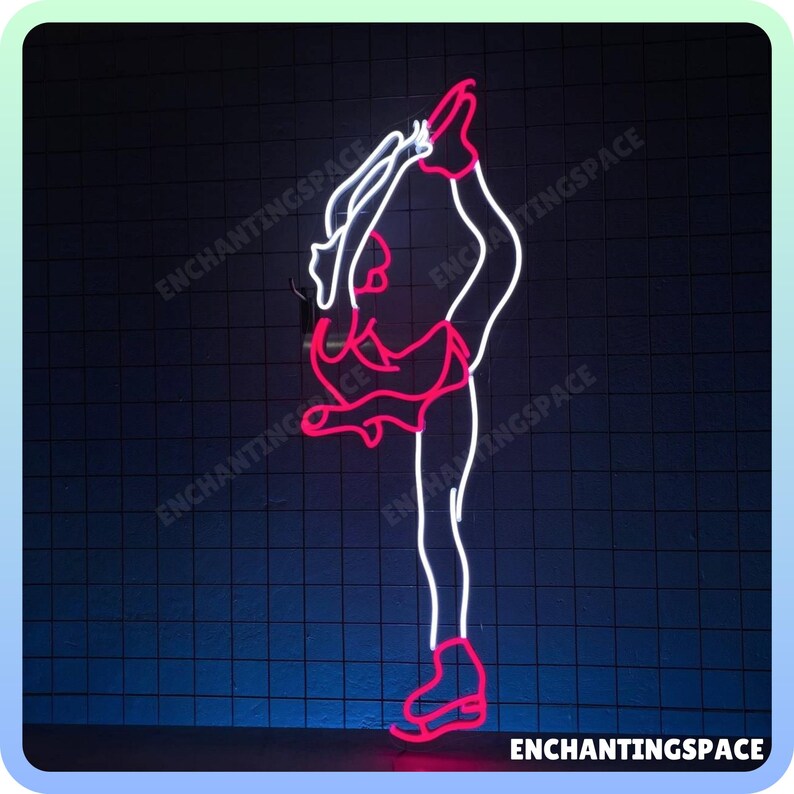 Figure Skating Girl Neon Sign, Ice Skating Decor - Etsy