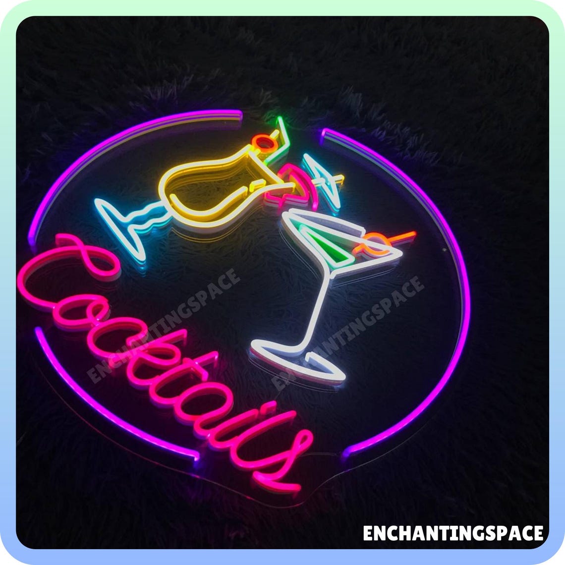 Cocktail Neon Sign, Cocktail Bar Pub Led Light, Cocktail Night Club ...