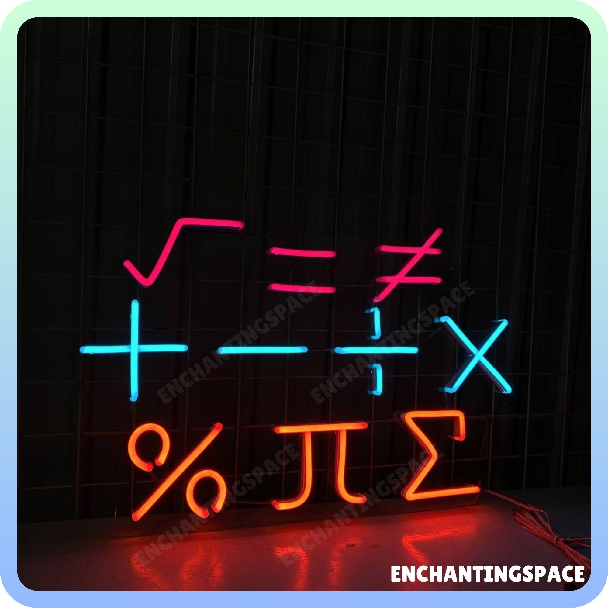 Math Neon Sign, Custom Math Light up Sign, Math Equation Led Light Wall ...