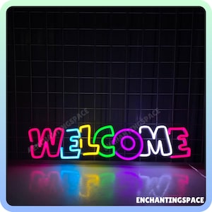 Welcome Signboard Neon Light, Open Sign Led Light for Store Shop ...