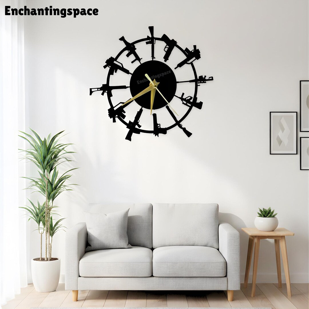 Gun Metal Clock, Wall Clock for Man Cave or Modern Home Decoration ...