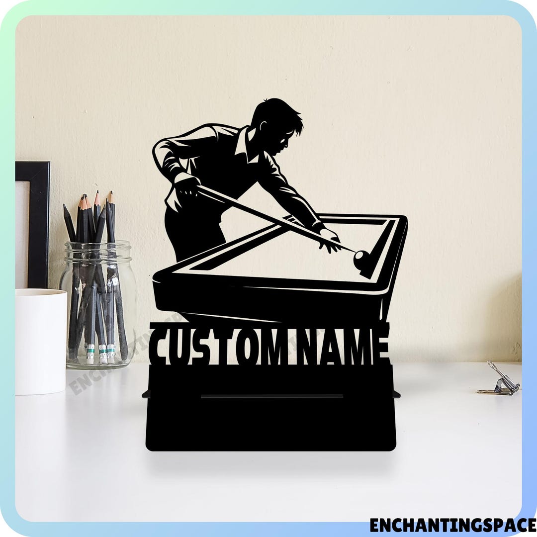 Customize Billiard Player Metal Cell Phone Desk Holder, Billiard Phone ...