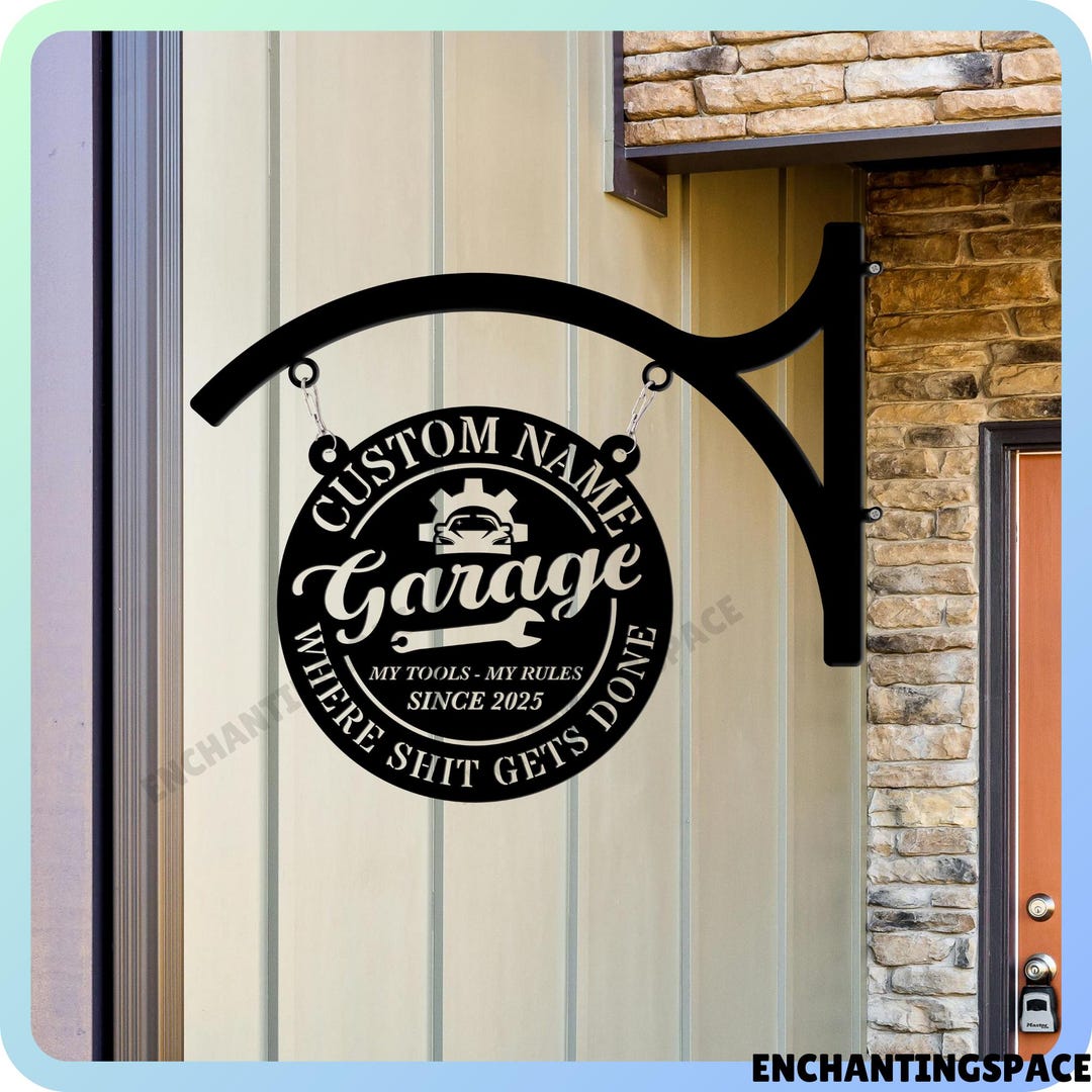 Custom Auto Garage Metal Hanging Sign, Car Repair Garage Logo ...