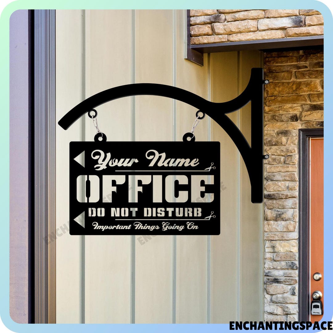 Customize Name Office Metal Hanging Sign, Office Business Name Sign ...