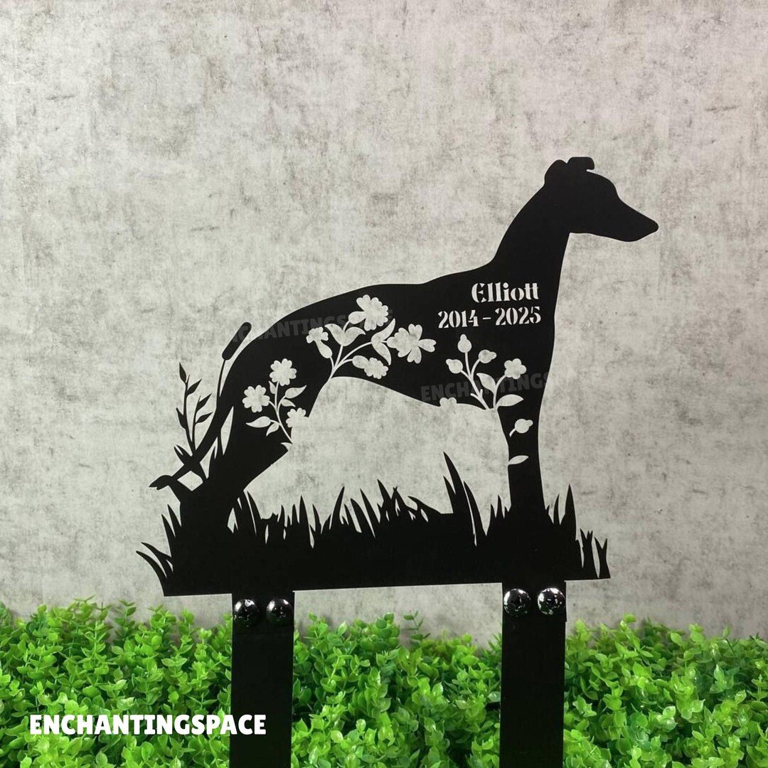 Custom Whippet Dog Metal Sign for Memorial Stake Decor, Whippet Dog ...