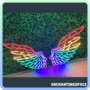 Wings Neon Sign, Angel Wings Led Sign, Custom Neon Sign, Wedding Wall ...