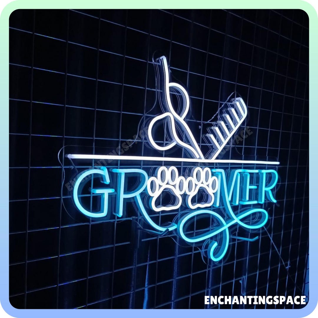 Groomer Neon Sign, Pet Grooming Led Sign, Custom Open Sign for Pet ...