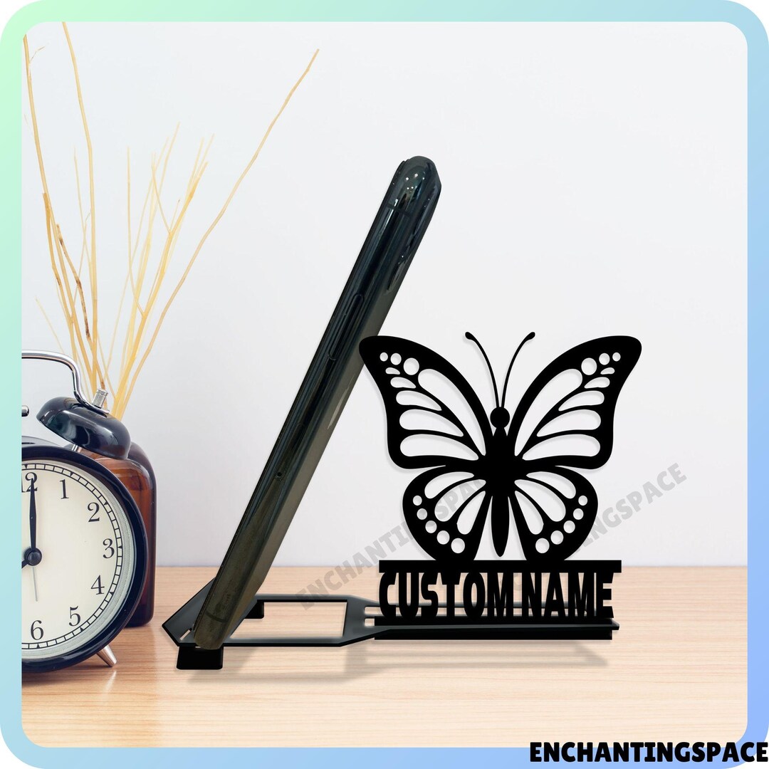 Customize Butterfly Metal Phone Stand, Butterfly Art Metal Phone Holder ...