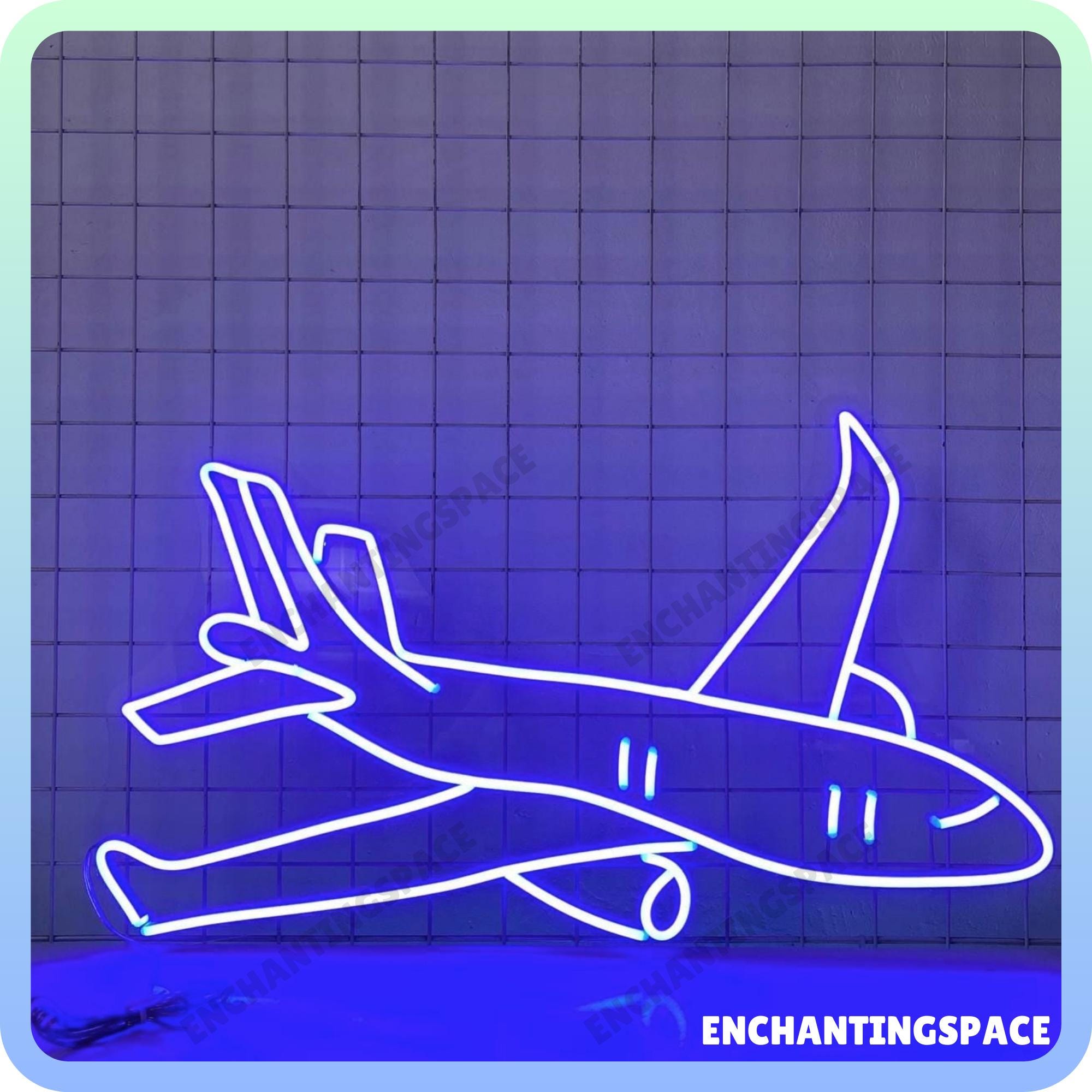 Airplane Neon Sign, Airplane Led Light Wall Art, Travel Agency Light ...