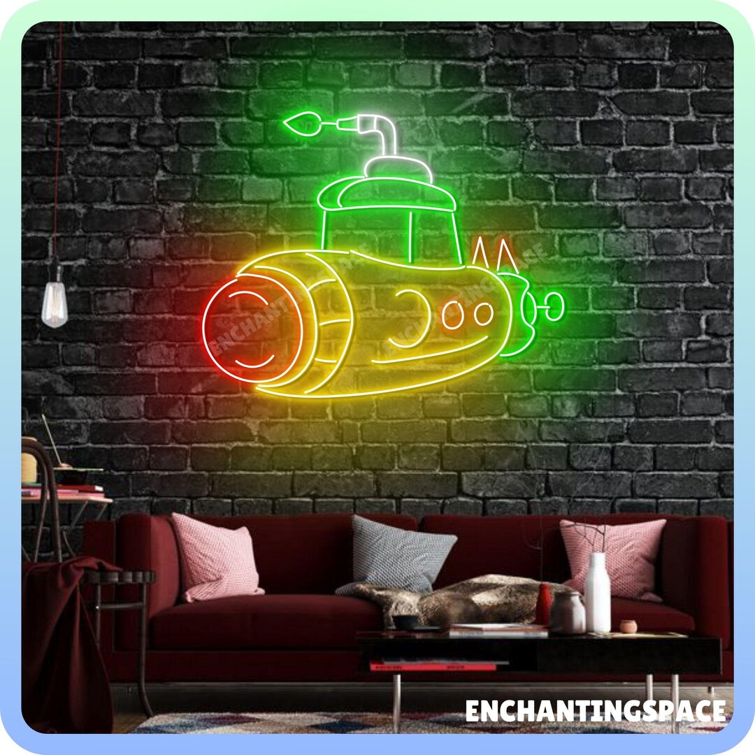 Submarine Neon Sign, Submarine Led Light, Submarine Ocean Light Sign ...