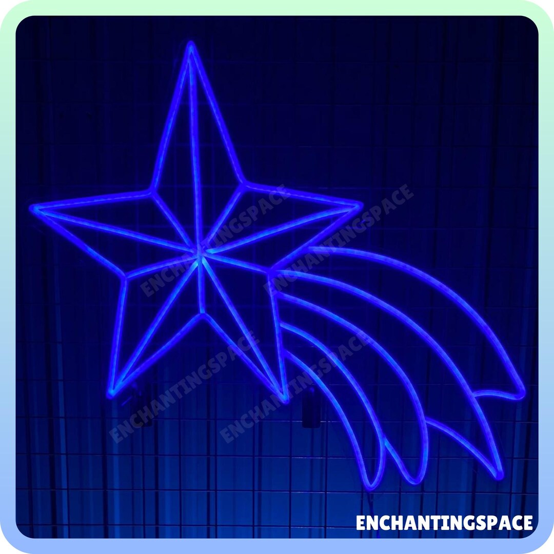 Christmas Meteor Neon Sign Wall Decor, Christmas Star Led Light, Star ...