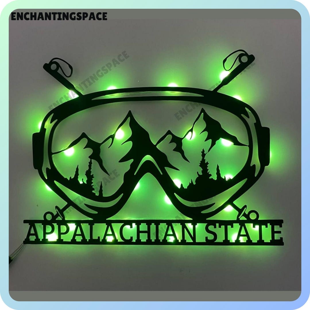 Customized Ski Goggles Mountain View Wall Art LED Light, Snowboarder ...