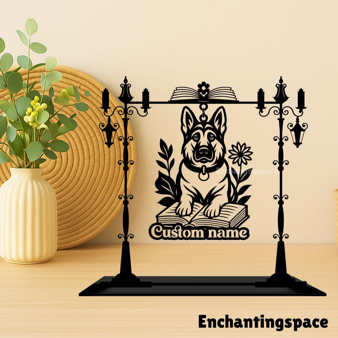 Personalized German Shepherd Library Sign, Custom Mini Signpost Metal ...