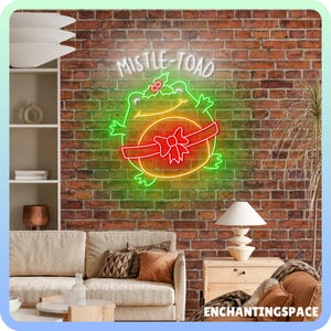 Mistle-toad Xmas Neon Sign, Mistletoe LED Sign, Custom Neon Sign, Toad ...