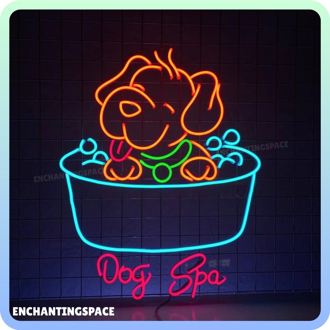Dog Grooming Store Neon Signs, Dog Spa Led Light Signs, Custom Neon Led ...
