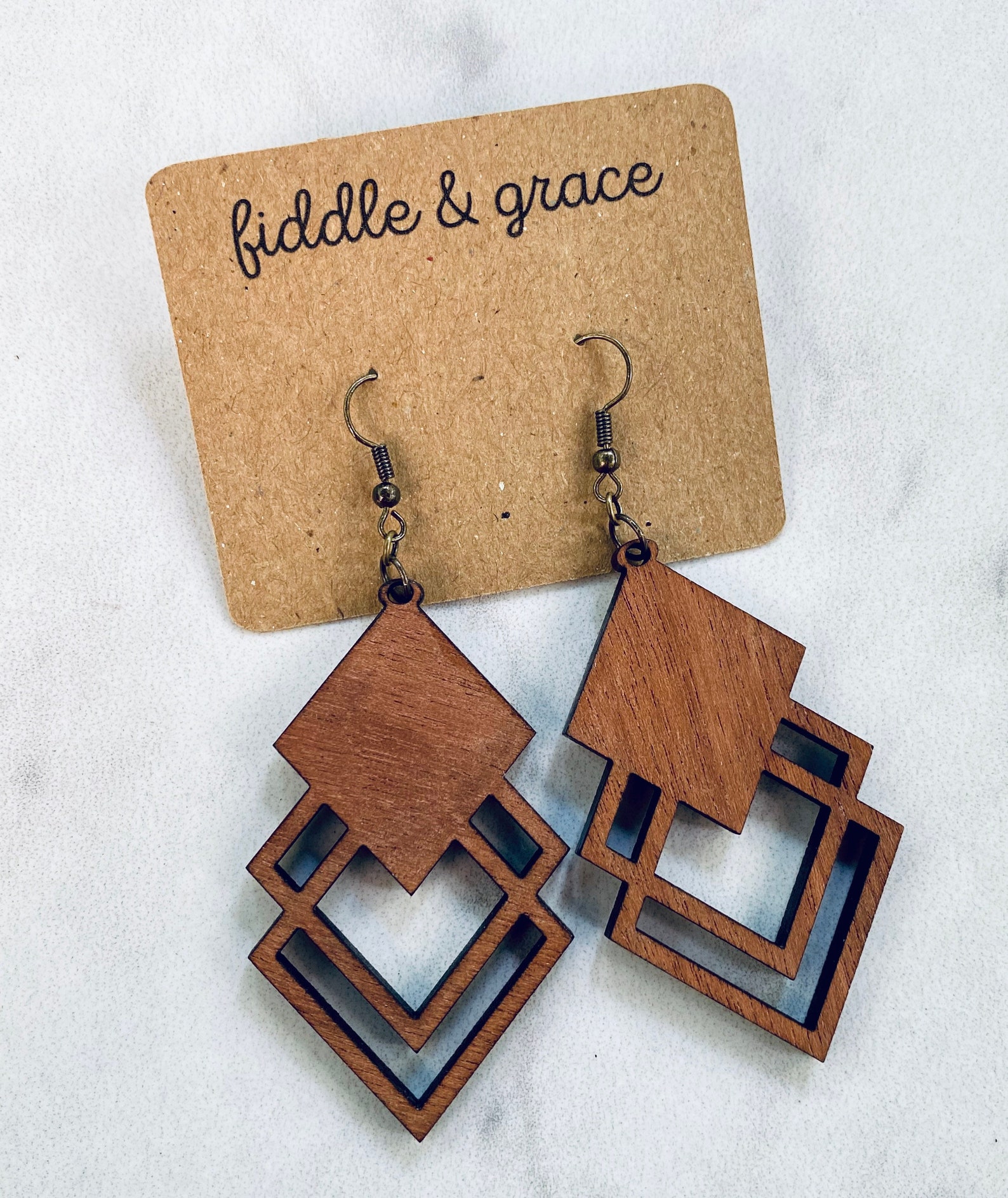 Geometric Earrings Earrings Wood Earrings Wooden - Etsy