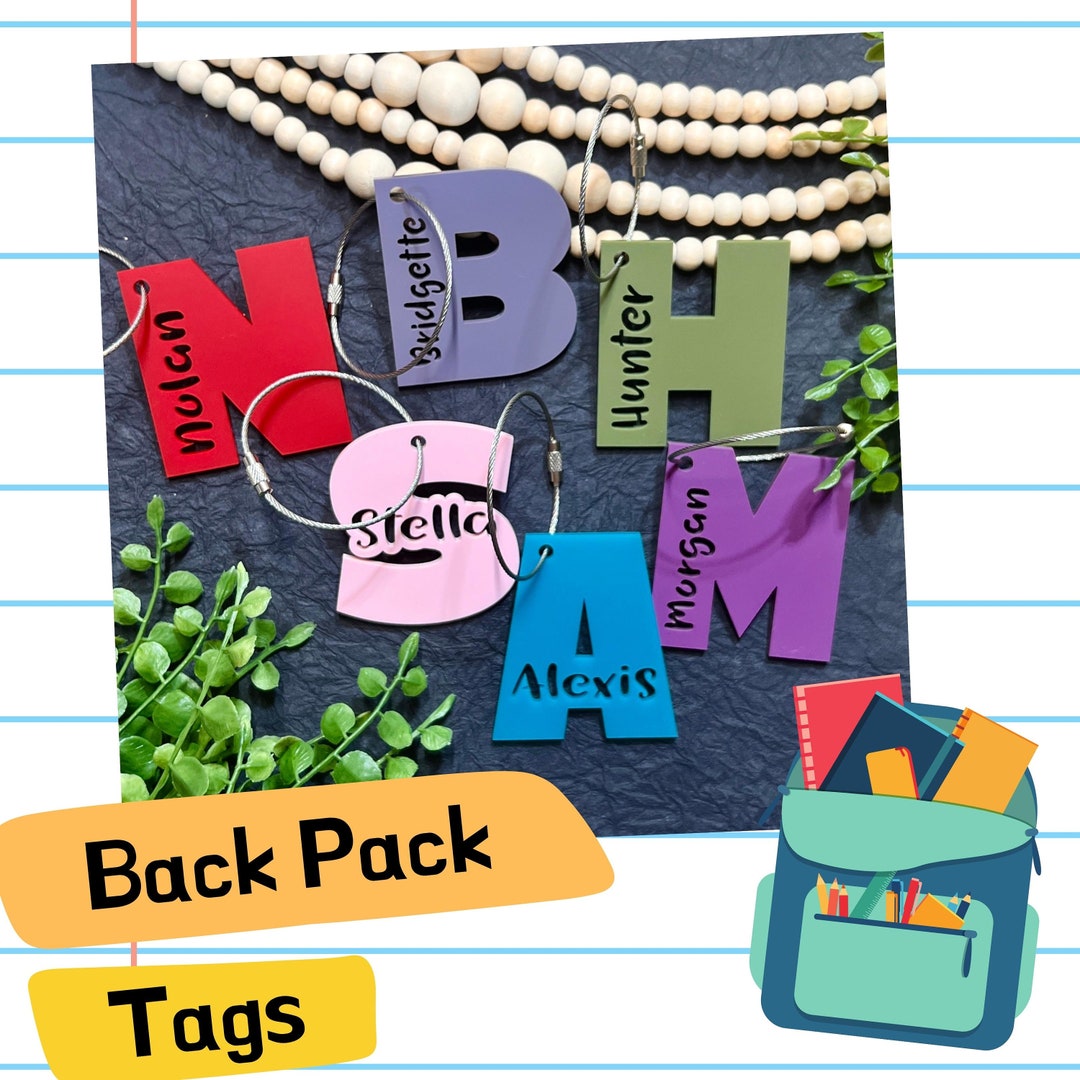 Backpack Tag | Backpack Name Tags | Kids Name Tag | Bookbag Tag ...
