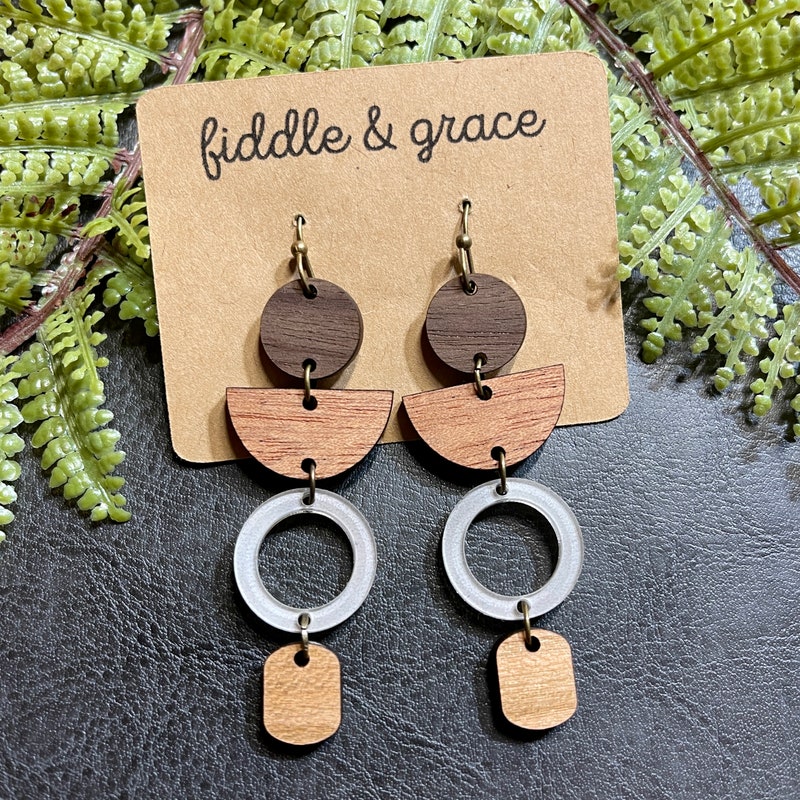 Geometric Earrings - Etsy