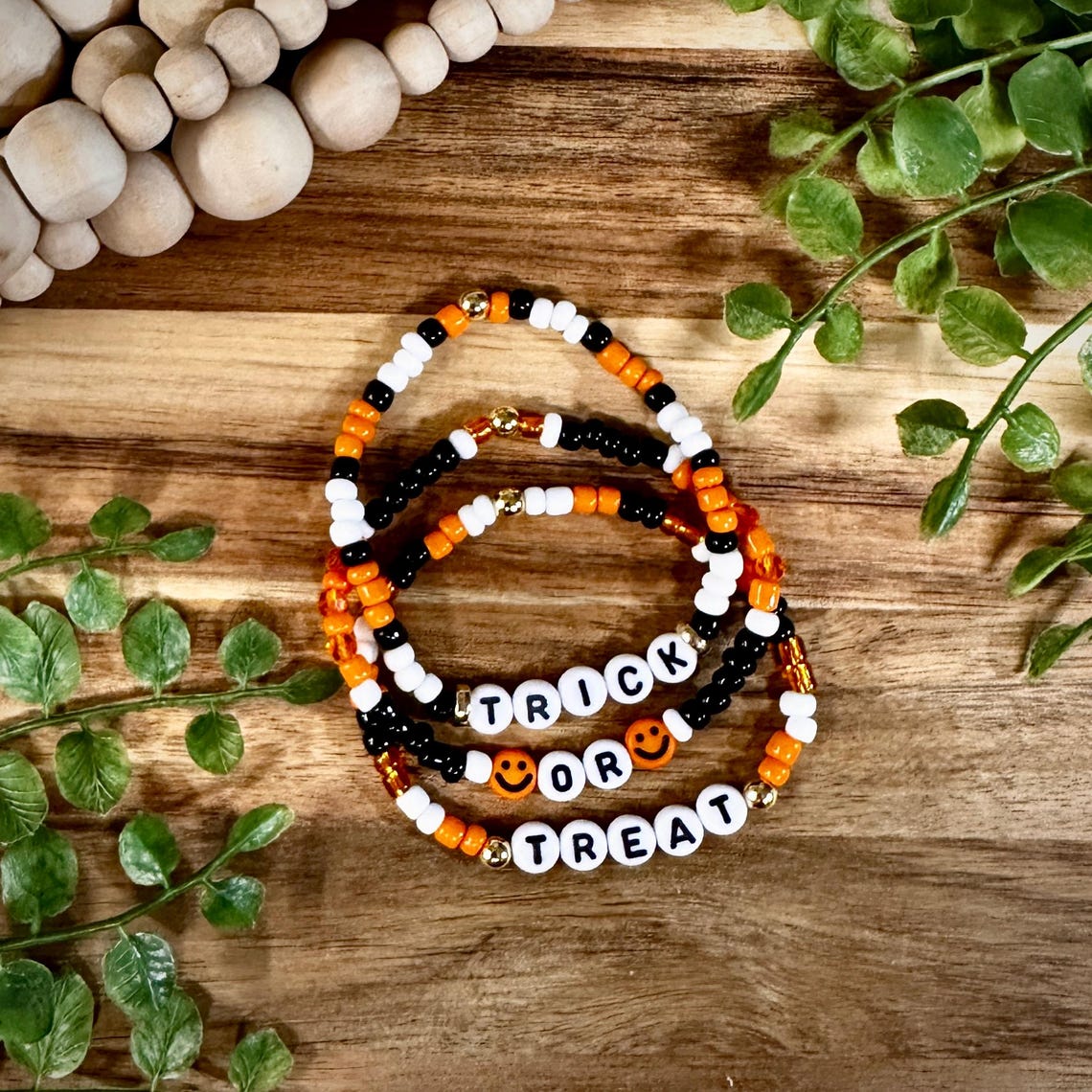 Halloween Beaded Bracelets Stack Trick Treat - Etsy
