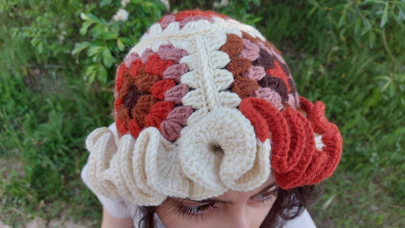 Chic Ruffle Bucket Hat granny Square Hat Boho Handcrafted Accessory - Etsy