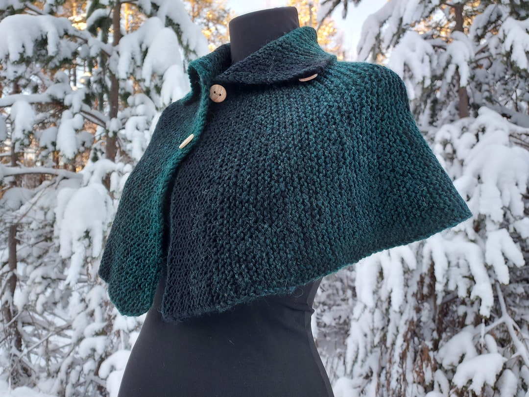 Outlander Knitted Wool Cape, Outlander Gifts, Claire's Green Collar ...