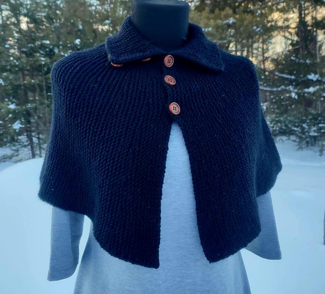 Classic Black Shoulder Cape for Winter - Ideal Outlander-inspired Gift ...