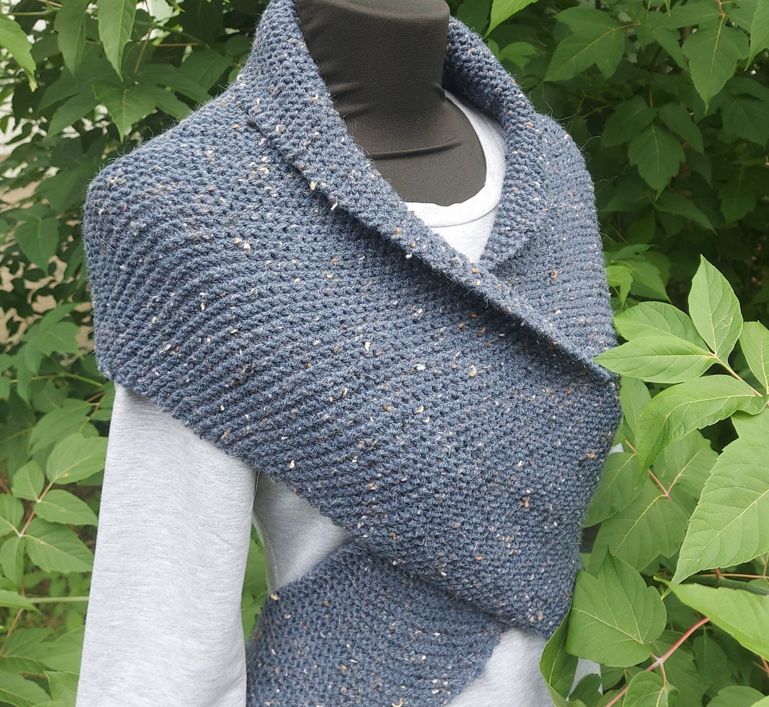 Outlander Cape - Blue Heather Chunky Shawl for Cosplay Magic, Stylish ...