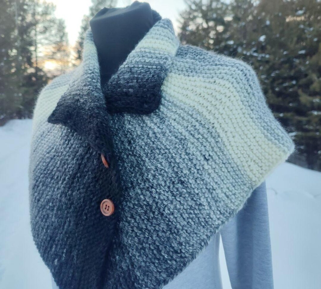 Hand Knit Wool Blend Capelet: Button-down Neck Warmer - Etsy