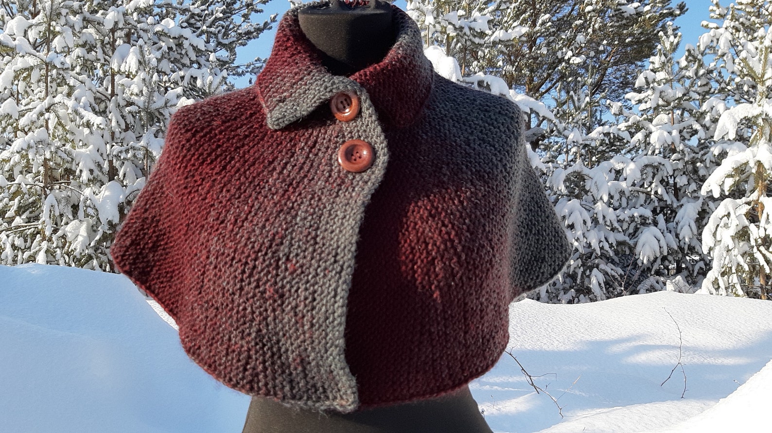 Outlander Knitted Wool Cape, Outlander Gifts, Claire's Green Collar ...