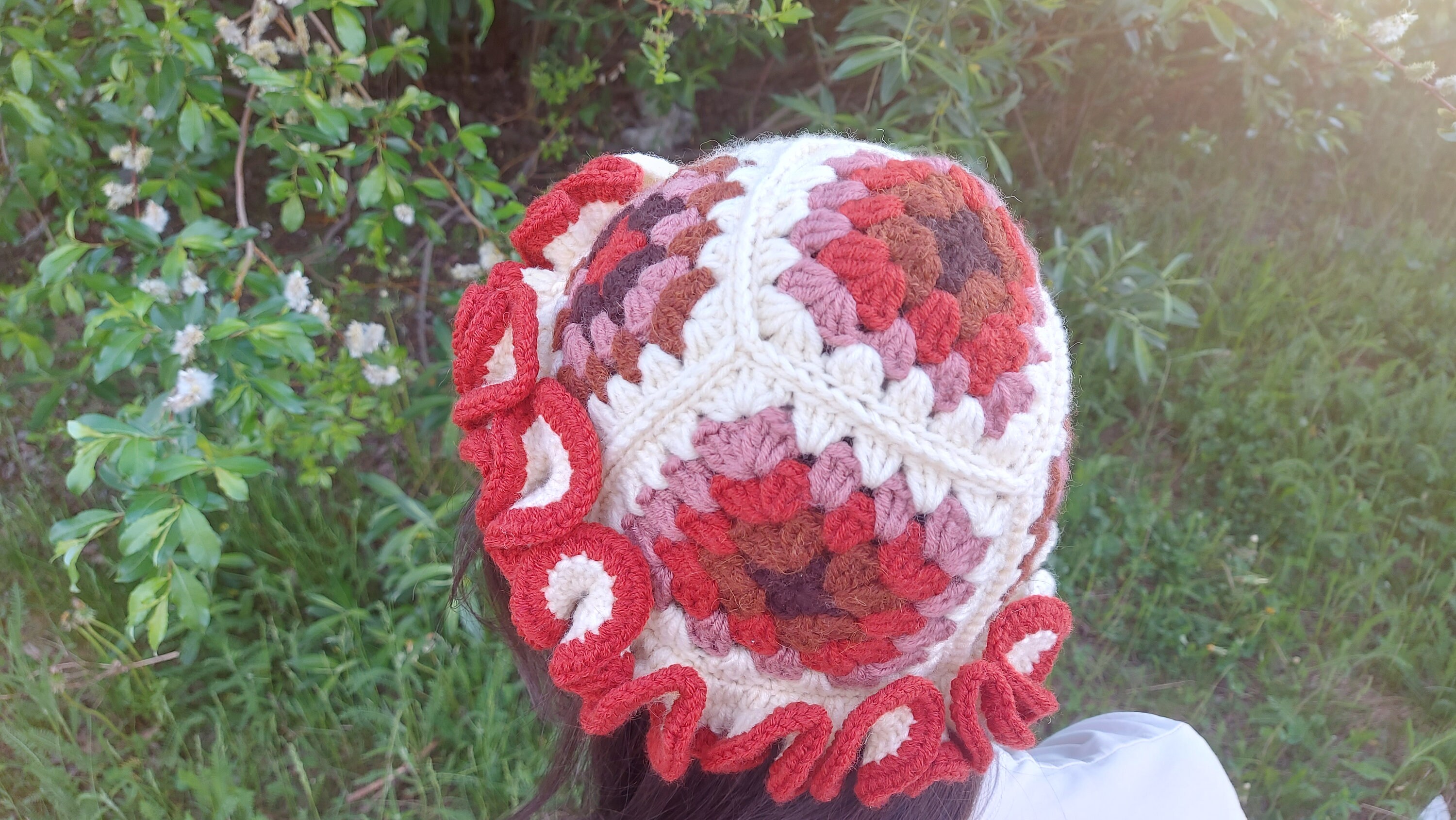 Chic Ruffle Bucket Hat granny Square Hat Boho Handcrafted Accessory - Etsy