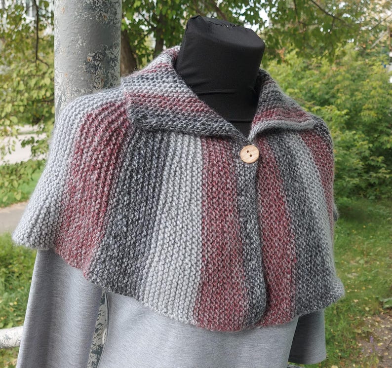 Outlander Shawl, Claire's Red Collar, Outlander Knitted Wool Cape ...