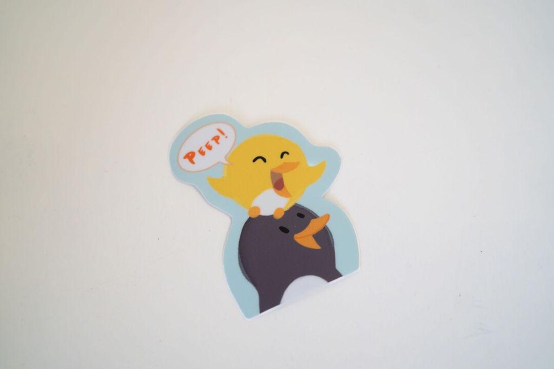 Penguin & Peep Happy Sticker 3" - Etsy