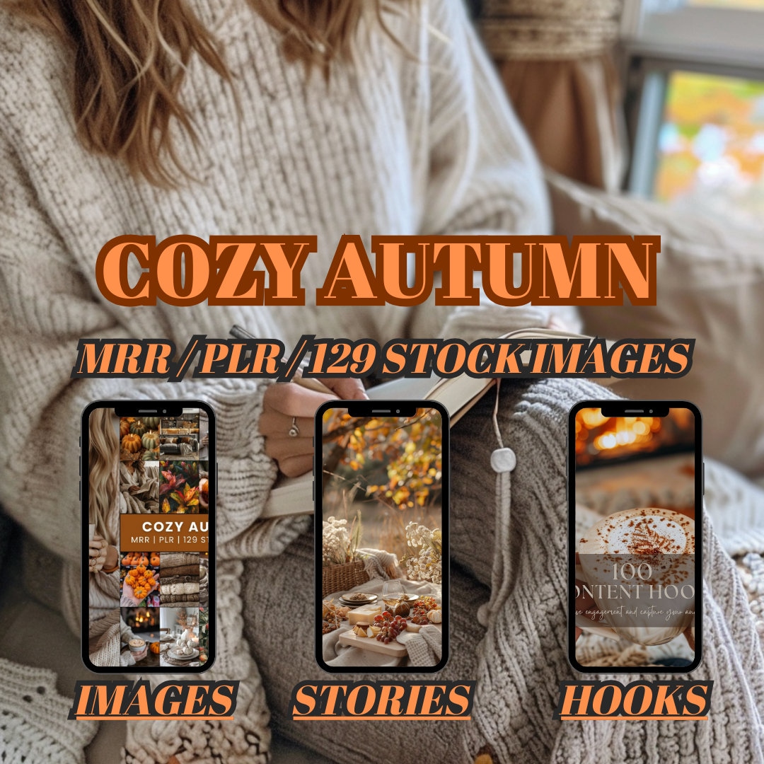 129 Cozy Autumn Stock Image Collection, Master Resell Rights, MRR, PLR ...