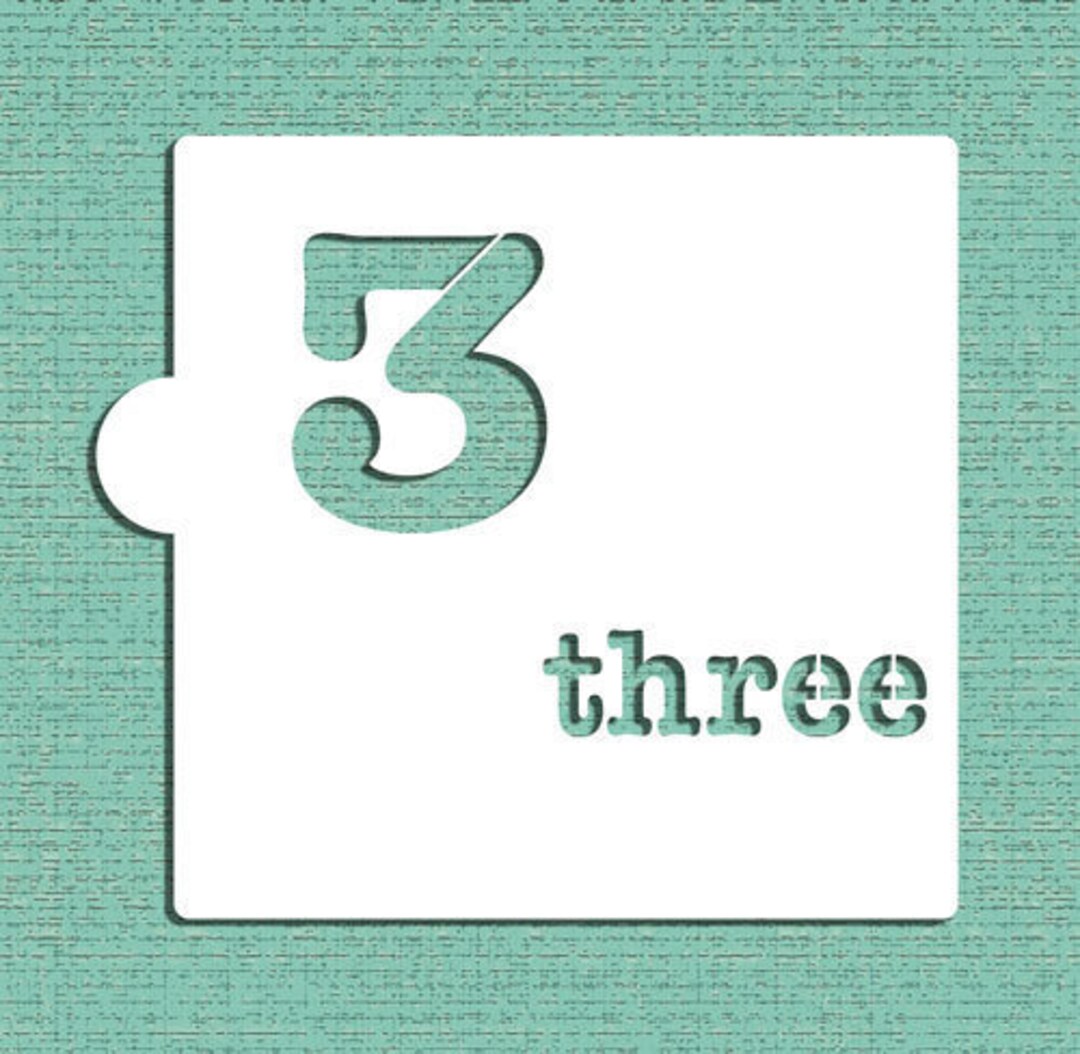 Number Three Stencil - Etsy