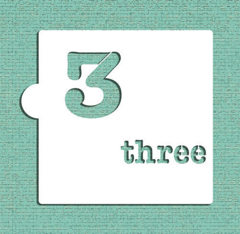 Number Three Stencil - Etsy