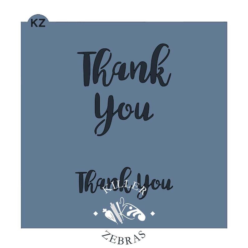 Thank You 2 Stencil - Etsy