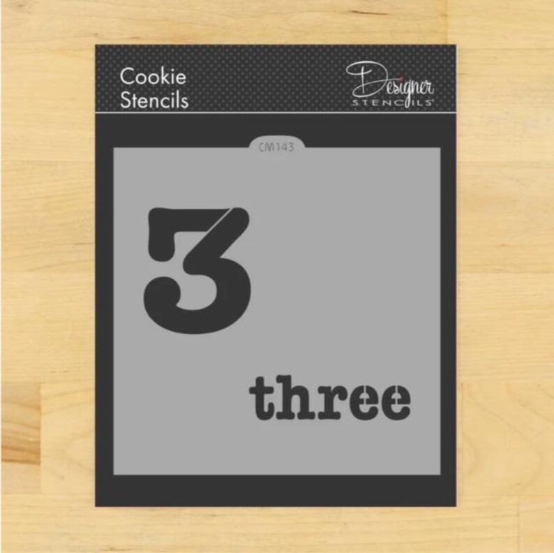 Number Three Stencil - Etsy