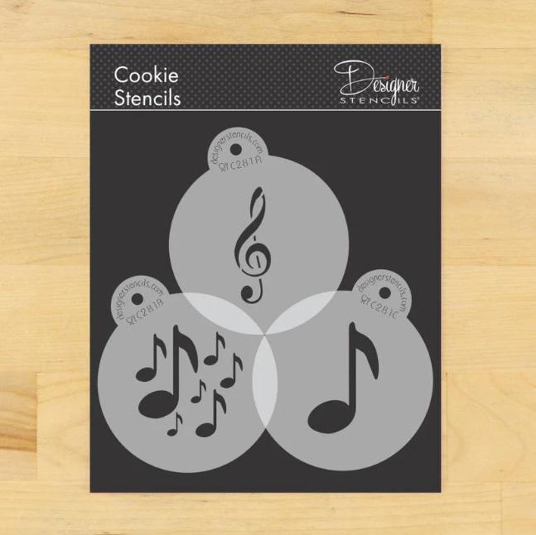 Musical Notes Stencil Set 3 Pc - Etsy