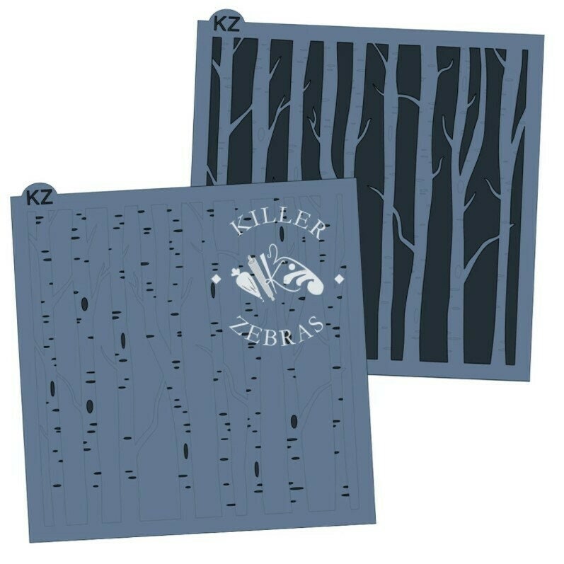 Birch Trees Stencil 2 Pc - Etsy