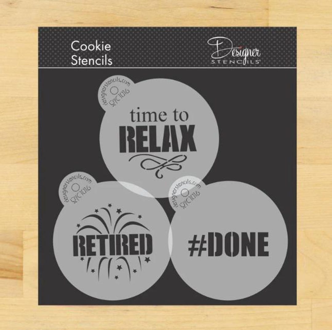 Retirement Stencil Set 3 Pc - Etsy