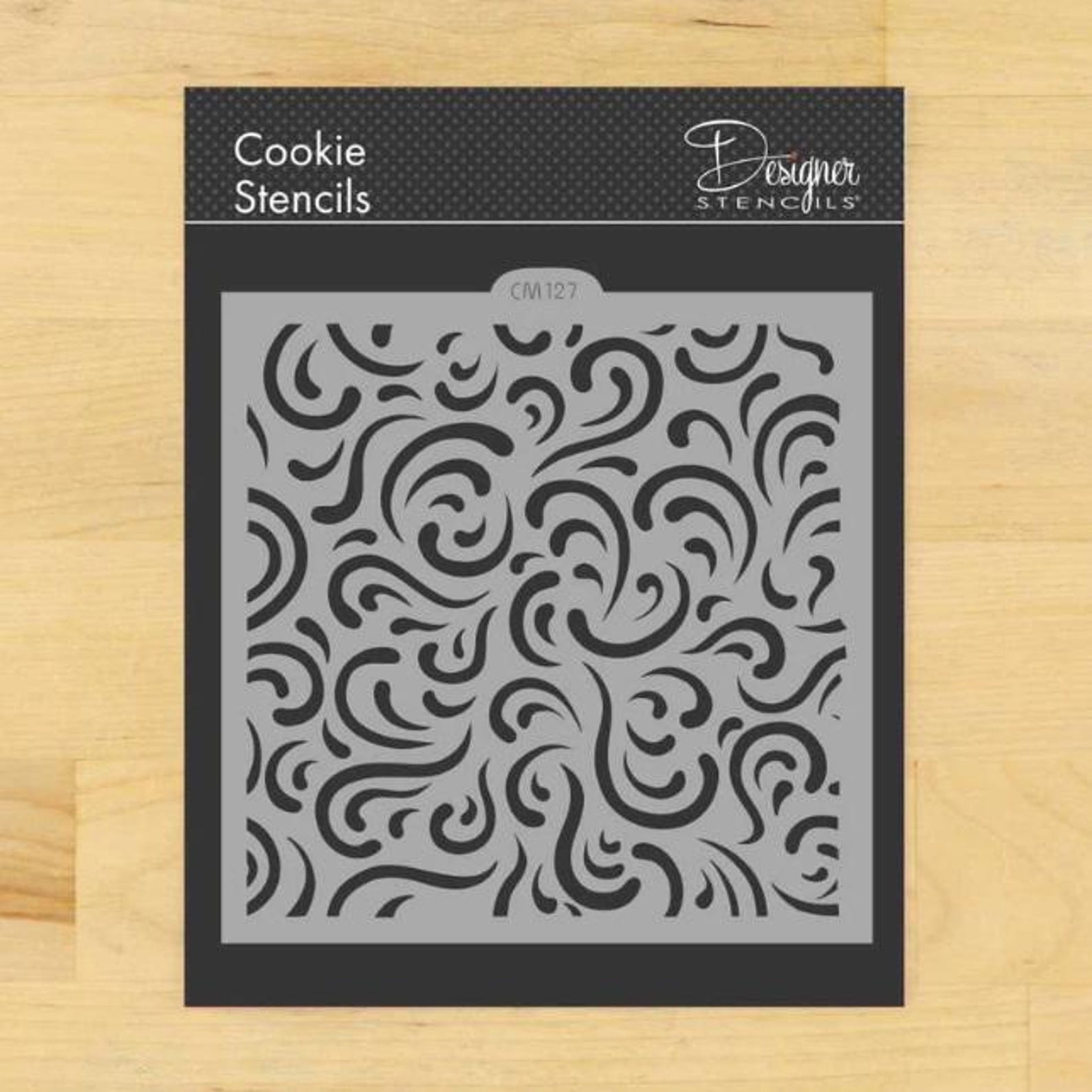 Swirl Background Stencil - Etsy