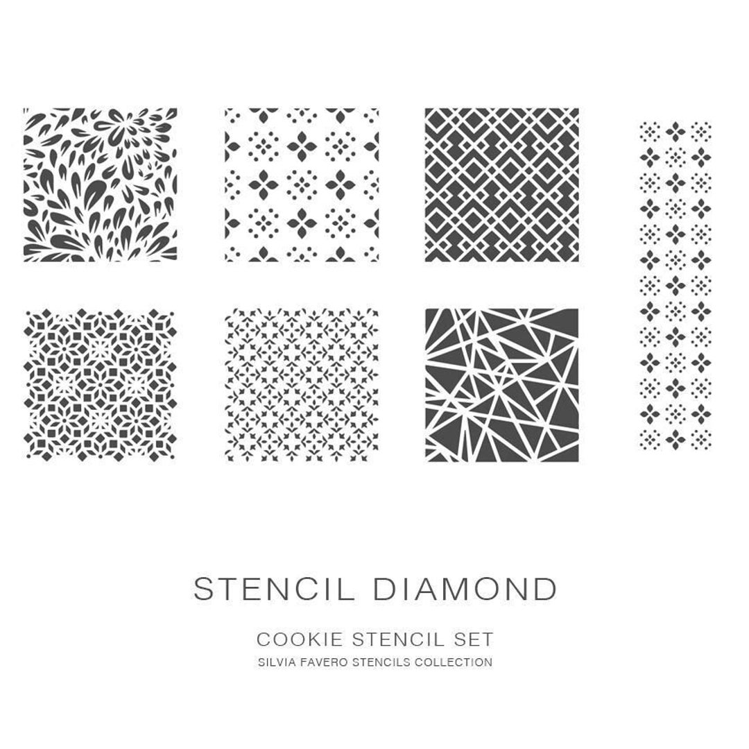 Diamond Cookie Stencil Set 7 in 1 - Etsy