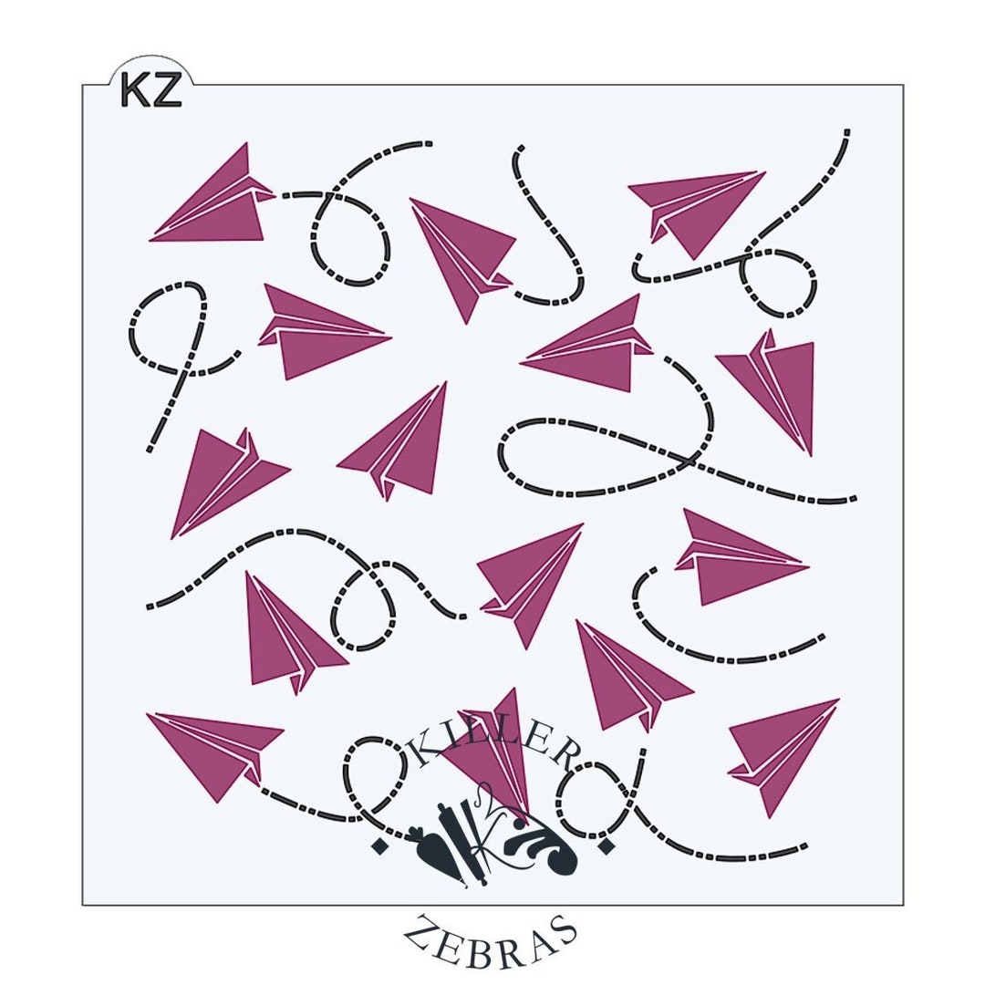 Paper Airplanes Stencil 2 Pc - Etsy