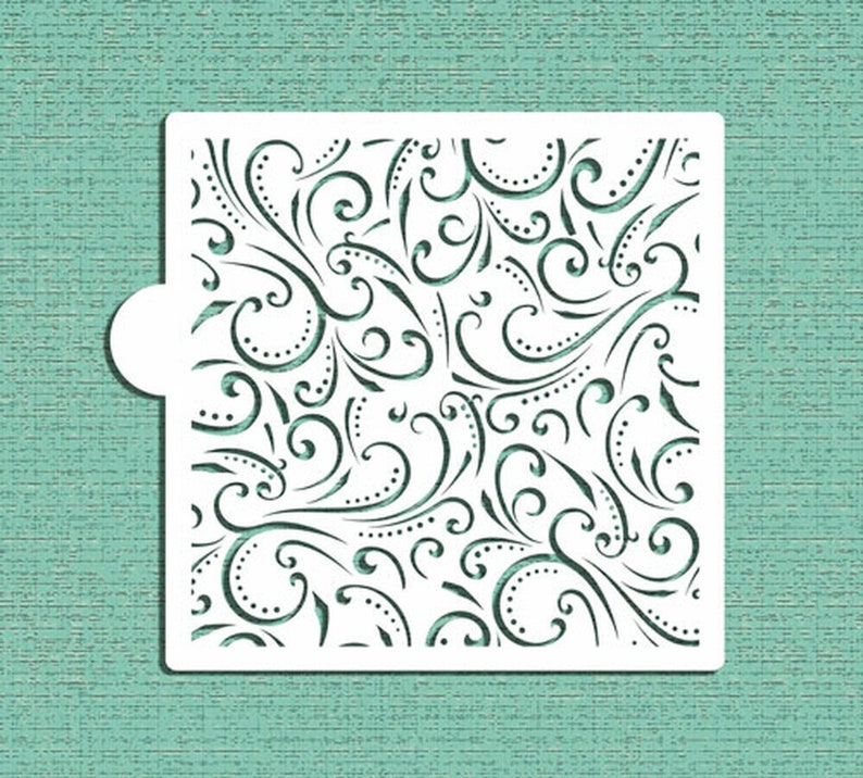 Swirl Background Stencil - Etsy
