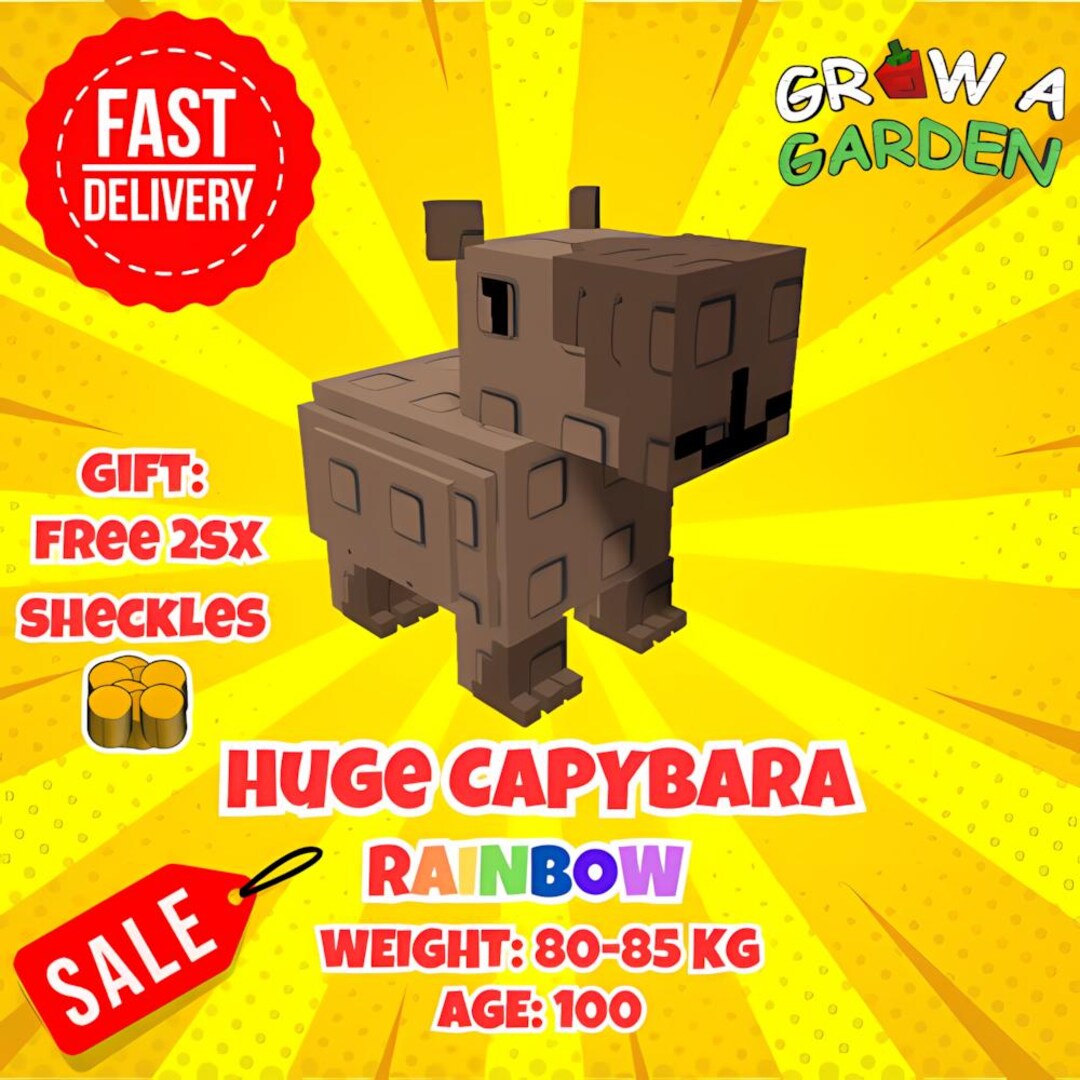 Grow A Garden |rainbow Giant Capybara | Instant Delivery - Etsy
