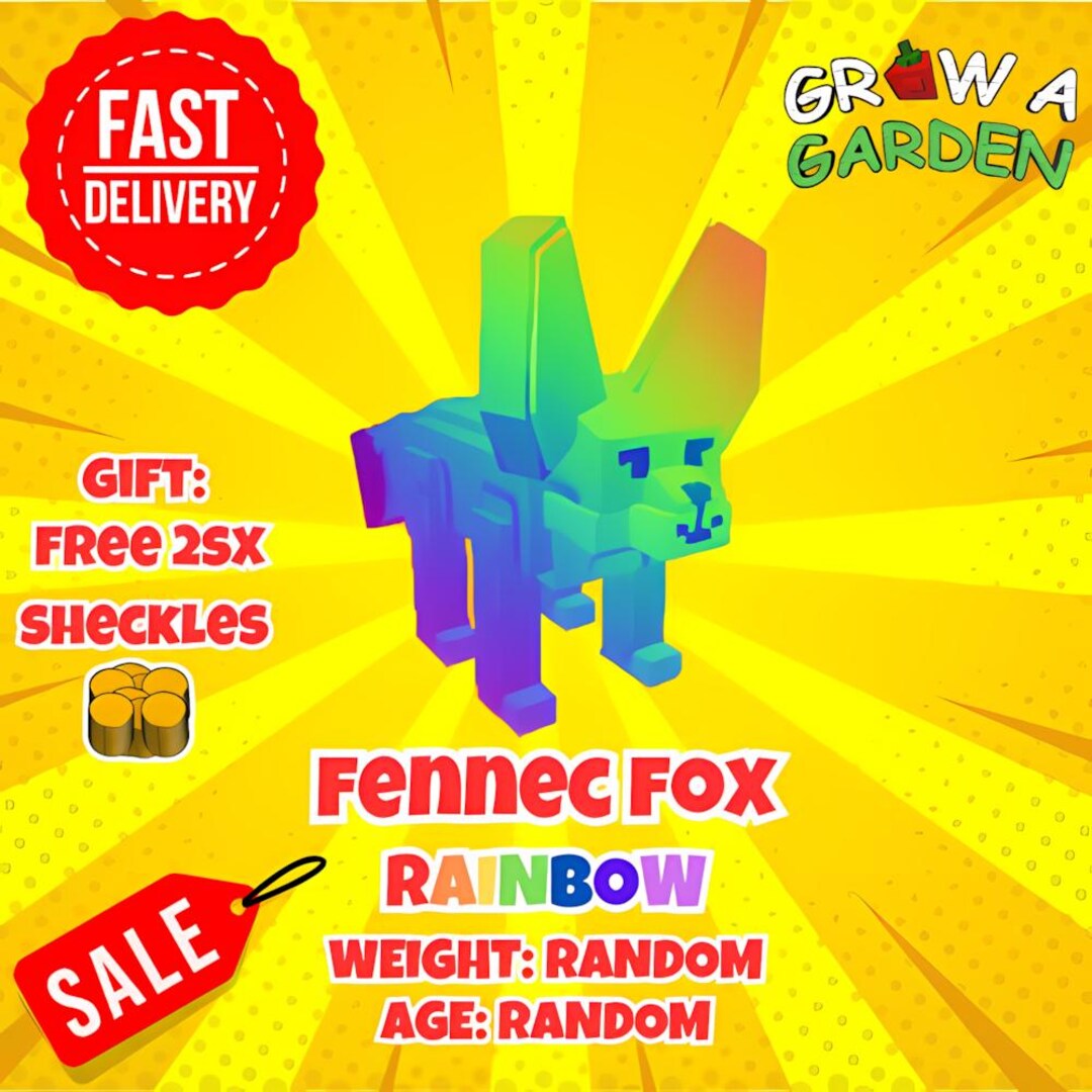 Grow A Garden | RAINBOW Fennec Fox | Instant Delivery - Etsy
