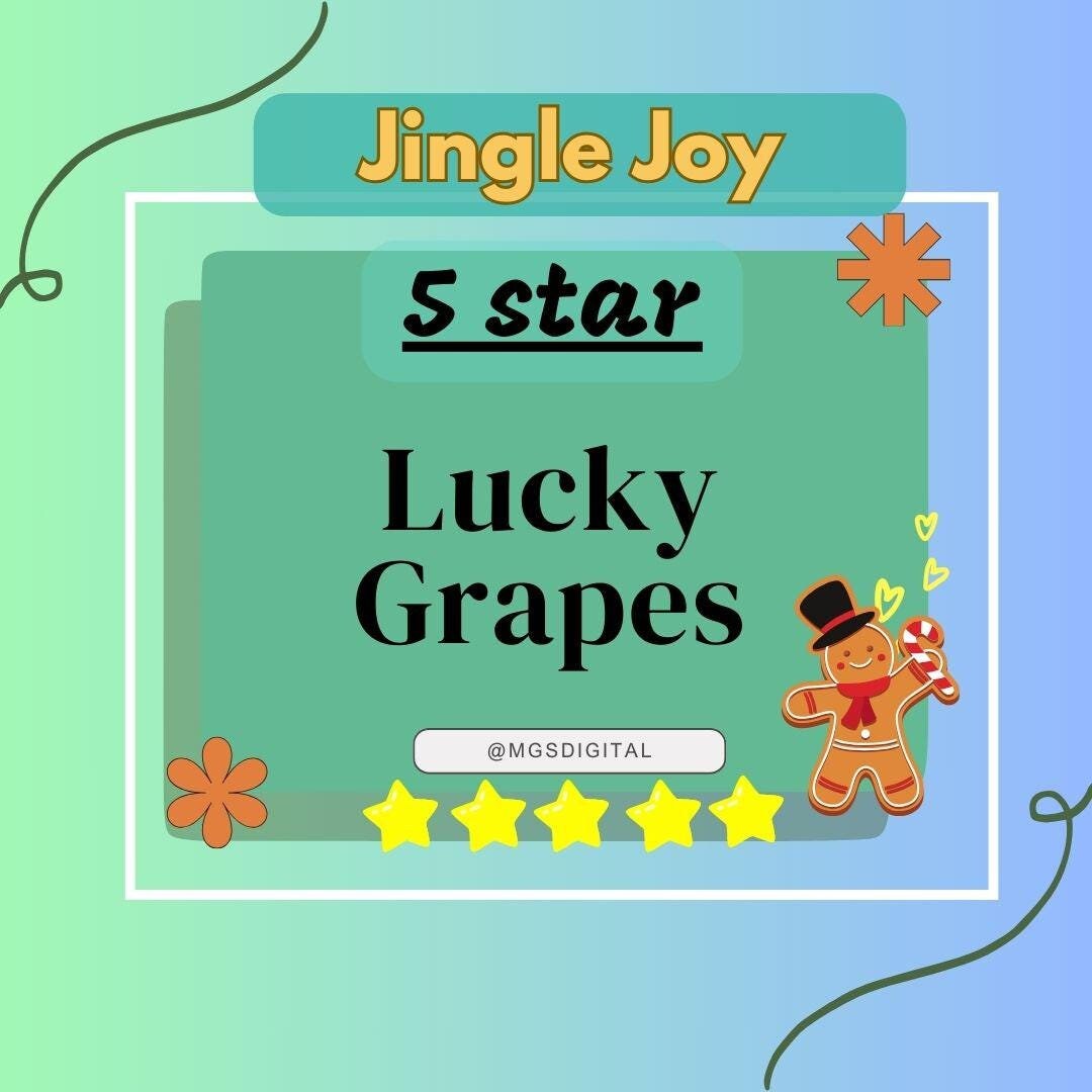 Lucky Grapes Set 11, Mogo 5 Star Sticker - Etsy
