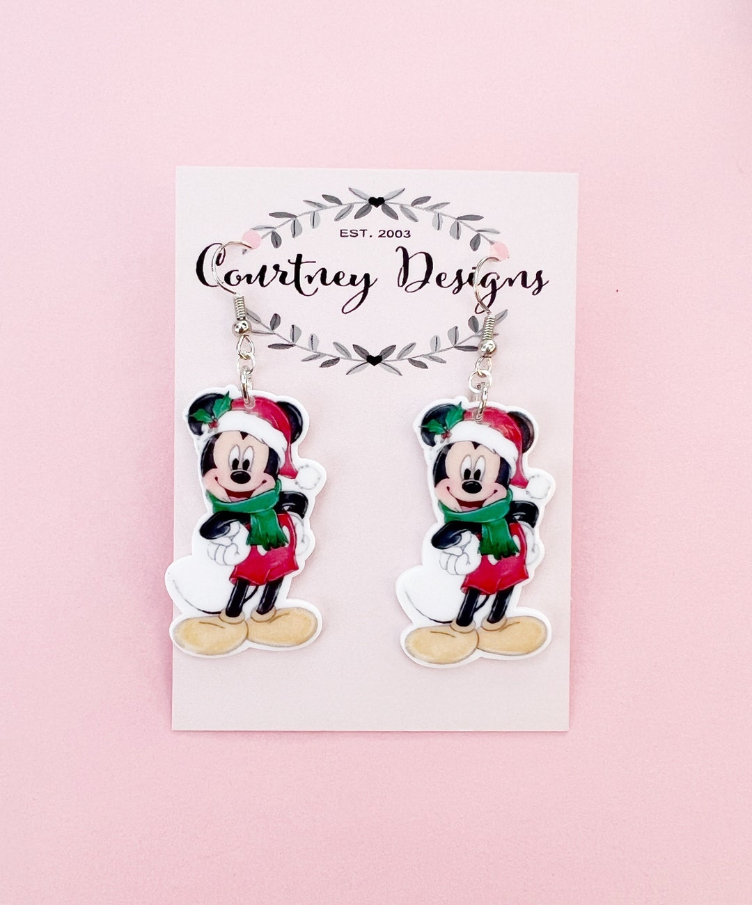 Disney Inspired Christmas Mickey Mouse Earrings Christmas Disney ...