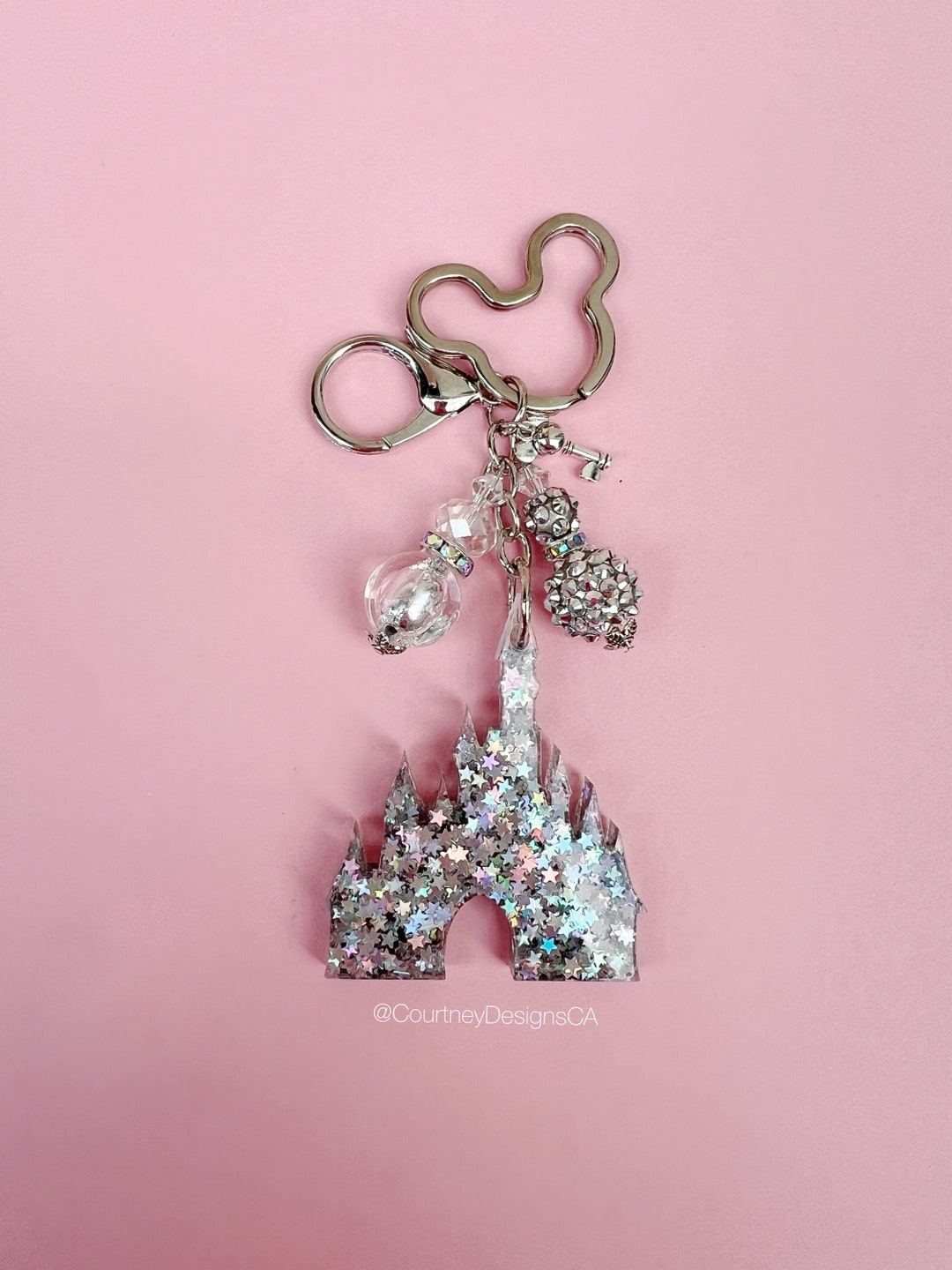 Disney Inspired Disney Castle Keychain Disney Castle Bag Charm - Etsy