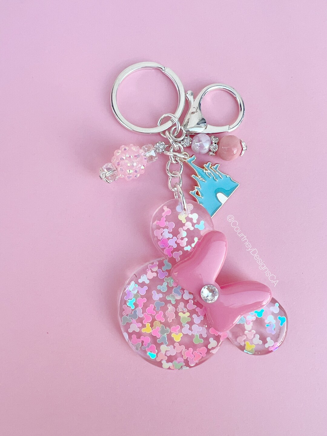 Disney Inspired Minnie Mouse Keychain Minnie Mouse Bag Charm - Etsy